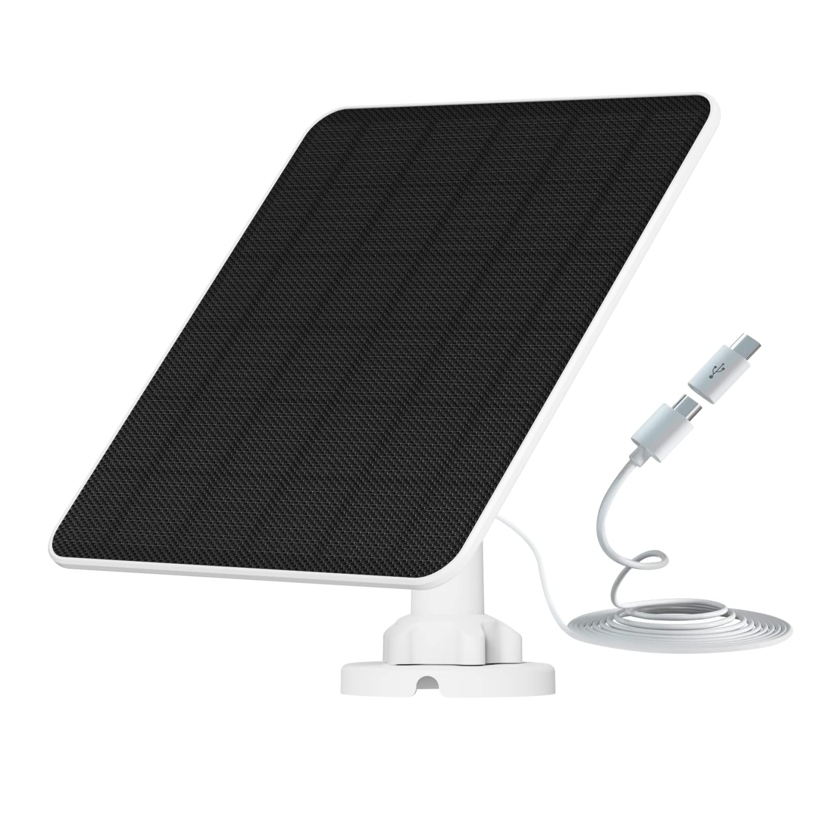 6W Solar Panel for Security Camera, USB Solar Panel Compatible with Rechargeable Battery Powered Camera, Solar Panel with 9.8ft Charge Cable, IP65 Waterproof, Adjustable Security Wall Mount