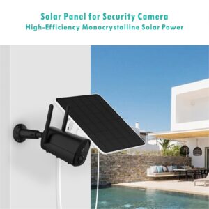 6W Solar Panel for Security Camera, USB Solar Panel Compatible with Rechargeable Battery Powered Camera, Solar Panel with 9.8ft Charge Cable, IP65 Waterproof, Adjustable Security Wall Mount