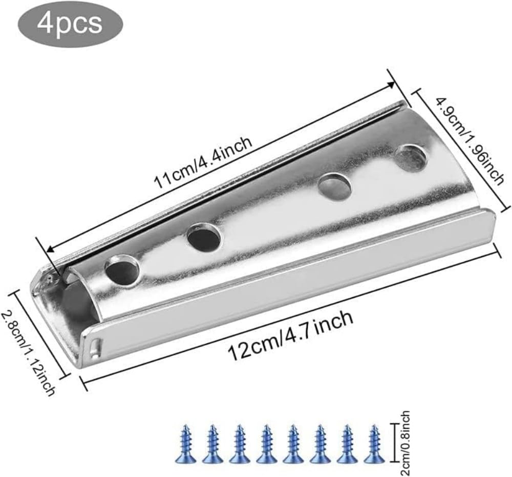 4 Sets Furniture connectors, Diagonal Bolts, Sofa Fixing Bolts, Furniture Hardware Accessories, Sofa Buckle, Sofa Latch, Sectional Sofa Connector, Bed Frame Accessories(Length 120MM)