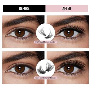 Higu clace Cluster Lashes Glue 5ml, Strong Hold 48Hours Lash Bond for Lash Clusters DIY Eyelash Extensions Individual Lash Glue, Black Glue Latex Free Eye Lash Glue for Personal Makeup Use(5ml,Black)