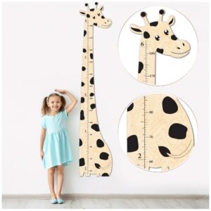 wooden growth chart for kids, boys & girls | cute giraffe, custom height chart, measurement ruler for wall | kids bedroom, playroom, child's room, nursery decor decoration wall art