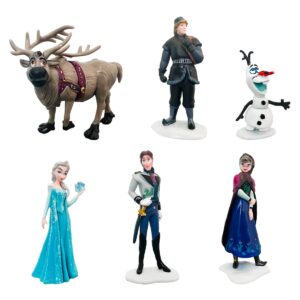 6 pcs frozen cake topper, frozen birthday party supplies, kids birthday cake decoration.