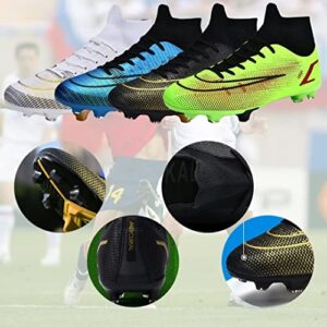 Unisex Football Soccer Cleats Shoes Men/Women Training Athletic Sneakers Boots for Big Boys Green