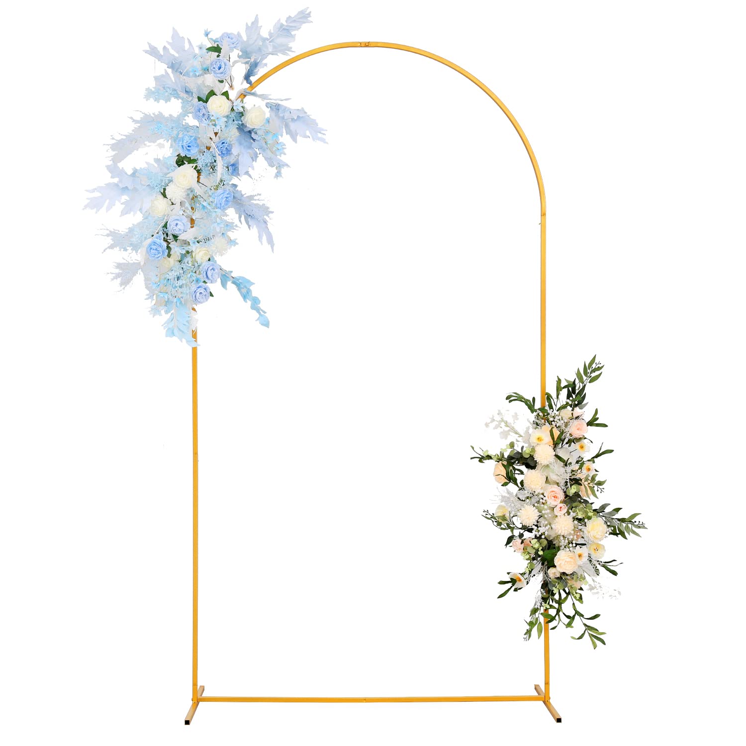 7.2Ft Wedding Arch Backdrop Stand Square Gold Metal for Ceremony Birthday,Party,Friends Gathering,Christmas,Garden Decoration