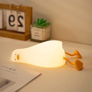 tooge led duck night light cute small lamp night light for kids 3 levels dimmable nursery nightlight with timer silicone squishy duck portable rechargeable touch bedside lamp