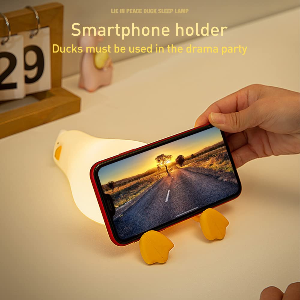 TOOGE LED Duck Night Light Cute Small Lamp Night Light for Kids 3 Levels Dimmable Nursery Nightlight with Timer Silicone Squishy Duck Portable Rechargeable Touch Bedside Lamp