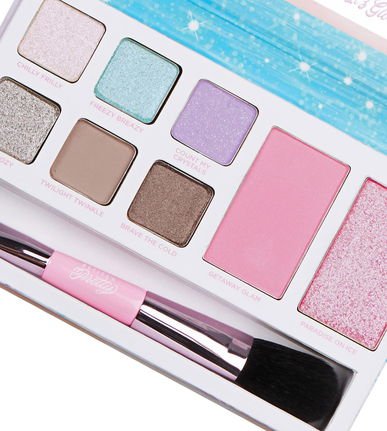 Petite 'N Pretty - Paradise on Ice Eye and Cheek Palette for Kids, Children, Tweens and Teens - Glittering Shades - As Seen on Tik Tok