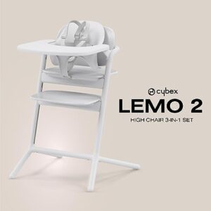 Cybex Lemo High Chair with Modern Design, Easy One Hand Depth and Height Adjustment, Anti-Tip Wheels, and Easy Assembly, Convertible to Adult Chair, Pearl Pink