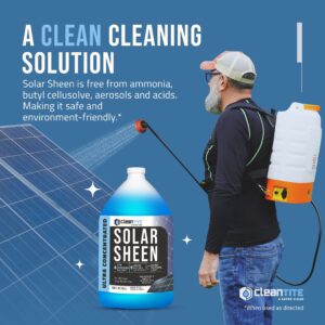 CLEANTITE Solar Panel Cleaner Solar Sheen (Makes 512 Gallons) - Super Concentrated Glass & Solar Panel Cleaning, Remove Oils, Fingerprints & Water Spots (1 Gallon)