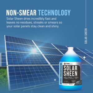 CLEANTITE Solar Panel Cleaner Solar Sheen (Makes 512 Gallons) - Super Concentrated Glass & Solar Panel Cleaning, Remove Oils, Fingerprints & Water Spots (1 Gallon)