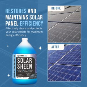 CLEANTITE Solar Panel Cleaner Solar Sheen (Makes 512 Gallons) - Super Concentrated Glass & Solar Panel Cleaning, Remove Oils, Fingerprints & Water Spots (1 Gallon)