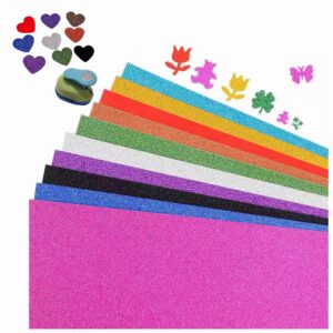 Hysiwen 20 Sheets White Glitter Cardstock, 250gsm/92lb A4 Sparkly Paper for Making Cards, Invitations, Paper Crafts, Party Decoration