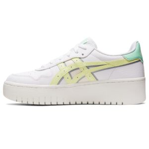 asics women's japan s pf sportstyle, 11, white/huddle yellow