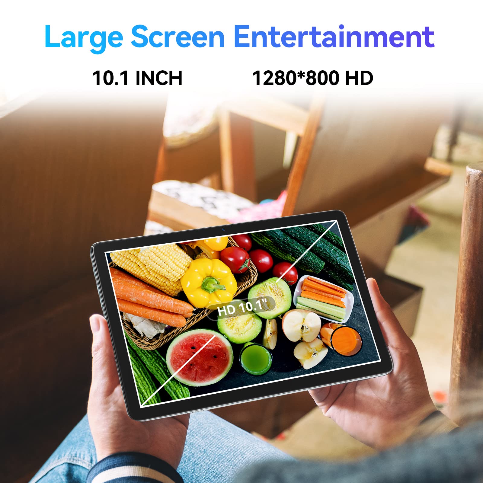 Tablet 2024 Newest Android 12, 2 in 1 Tablet with 128GB Large Storage, Tablet 10 Inch Big Screen with Octa-Core Processor, 5G WIFI Tablet with Keyboard, 13MP Rear Camera, 5.0 Bluetooth/GPS/Mouse/Case