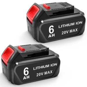 chaunven 6.0ah 20v battery replacement for dewalt 20v battery dcb204 dcb205 dcb206 fit all dewalt 20v cordless power tools battery 2 packs