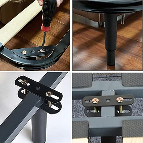 lukar 2Pcs Adjustable Bed Frame Support Legs, 7.1-13 Inch Metal Support Leg for Bed Frame Center Slat, Heavy Duty Furniture Leg for Bed Sofa Cabinet