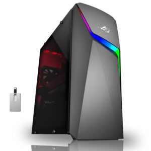 asus rog gaming desktop, intel core i5-11400f processor, 16gb ddr4 ram, 512gb pcie ssd, nvidia geforce gtx 1660ti 6gb ddr6, wifi 6, win 11, grey, 32gb hotface usb card