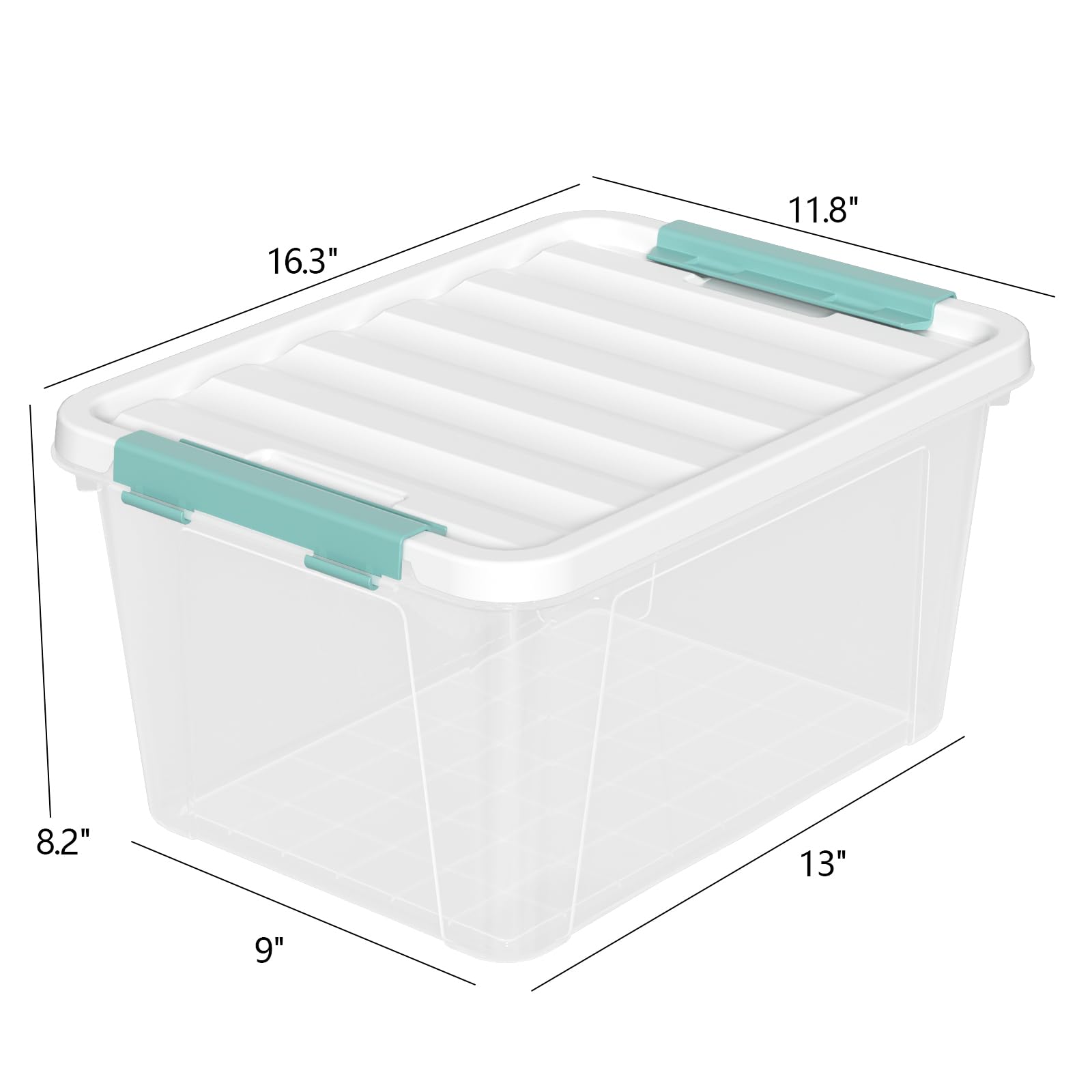 Uumitty 4-Pack 20 Quart Clear Storage Bins, Stackable Plastic Storage Latches Box/Containers with Lid