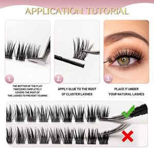 【Ultra-Large Capacity】MilyBest Lash Clusters Cluster Lashes That Look Like Eyelash Extensions C/D Curl Individual Lashes Wispy Thin Band 8-16mm DIY Lashes Cluster Eyelash Extension at Home, B01