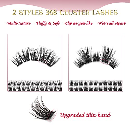 【Ultra-Large Capacity】MilyBest Lash Clusters Cluster Lashes That Look Like Eyelash Extensions C/D Curl Individual Lashes Wispy Thin Band 8-16mm DIY Lashes Cluster Eyelash Extension at Home, B01