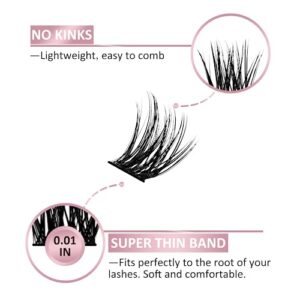 【Ultra-Large Capacity】MilyBest Lash Clusters Cluster Lashes That Look Like Eyelash Extensions C/D Curl Individual Lashes Wispy Thin Band 8-16mm DIY Lashes Cluster Eyelash Extension at Home, B01