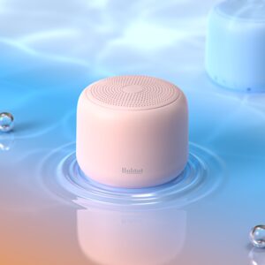 bobtot portable bluetooth speakers with strap easy to carry, wireless waterproof mini speaker with loud stereo sound,15 hours playtime, rechargeable battery, built-in microphone, pink