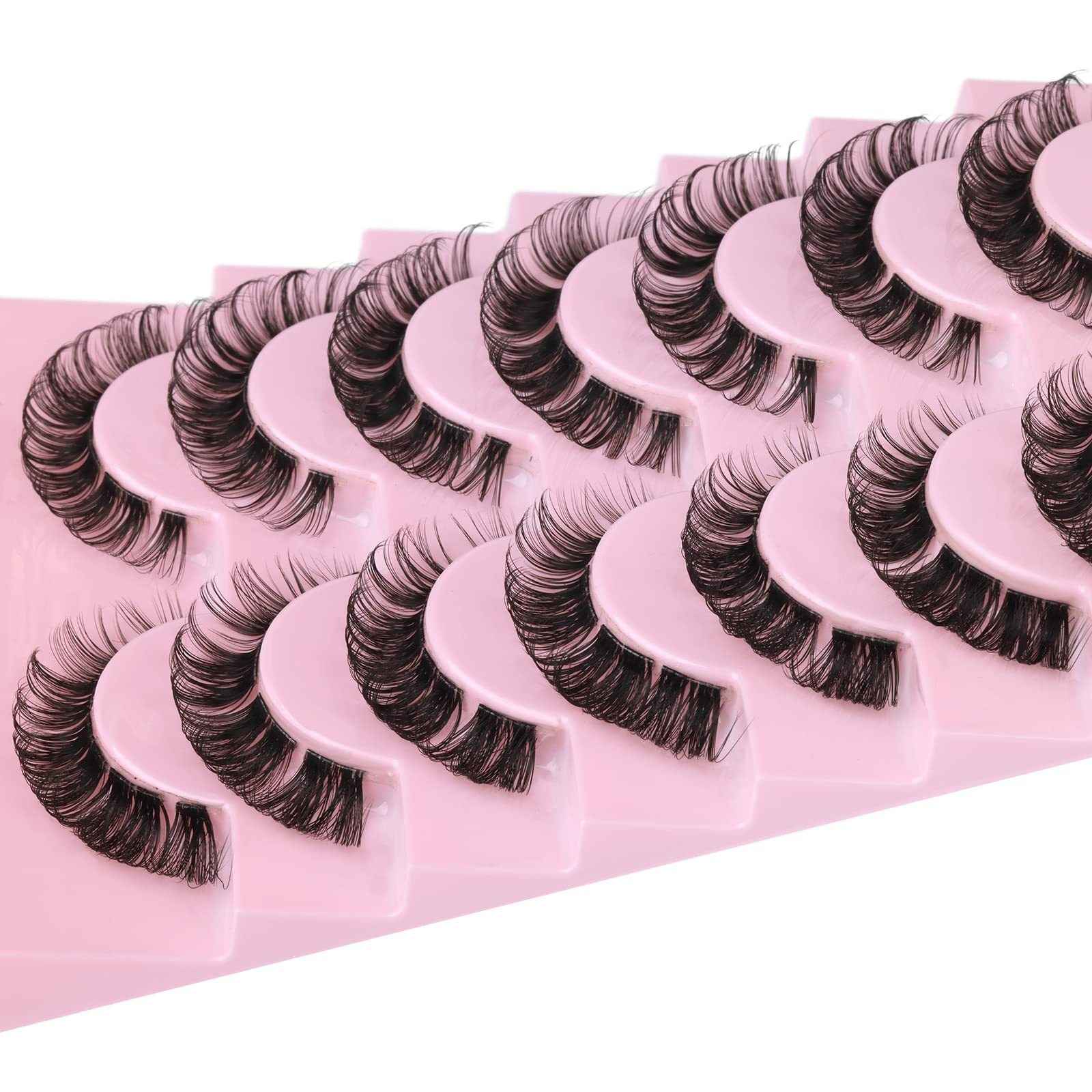 D Curl Clusters Lashes Natural Russian Strip Eyelashes Extensions Fluffy Wispy Faux Mink Lashes Extension Individual DIY Lash Pack 7 Pairs (70 Clusters Eye Lashes)