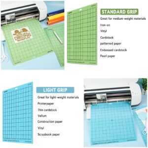 16 Pack Cutting Mats for Cricut - Lya Vinyl Variety Cutting Mats for 12"x12" Vinyl, Cutting Mats for Vinyl(StandardGrip, LightGrip, StrongGrip, FabricGrip) for Cricut Explore Air Series & Accessories