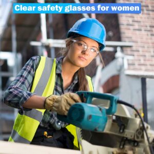 WFEANG Clear Safety Glasses Bulk of 4, Protective Eyewear for Men Women, ANSI Z87.1 Eye Protection Goggles with Clear Protective Lens for Work, Shooting, Lab,Cycling(Clear-4pack)