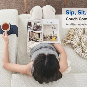 Couch Cup Holder, Elimiko Silicone Sofa Drink Holder with Upgrade Large Cup Holder, for Oversized Mug/Cup/Tumbler/Drink/Coffee/Bottle/Cans, Gifts for Mom, Dad, Husband, Grandma, Grandpa (Navy Blue)