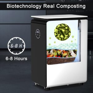 GEME World First Bio Smart 19L Electric Composter for Kitchen, Filter No Need to Change, Not Dehydration Tec, Add Waste Anytime Compost Machine, Electric Compost Bin Kitchen, Food Cycler Real Compost