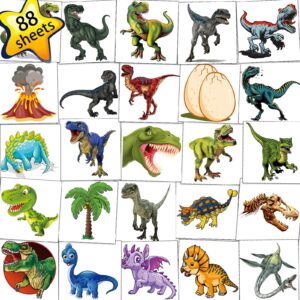 tazimi 88 sheets 3d dinosaur temporary tattoos for kids t-rex tattoo sticker dinosaur tattoo party decoration diy temporary tattoos art