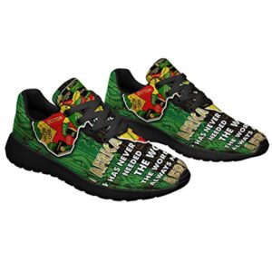 Proud Africa History Shoes for Men Women Running Sneakers Breathable Casual Sport Tennis Shoes Gift for Him Her Black Size 11.5