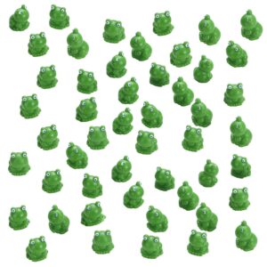 ekisemio 50 pcs mini frog garden decor | green frog figurines | miniature home décor | tiny plastic frogs | fairy garden decor