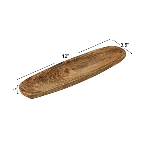 Creative Co-Op Boho Oval Wood, Natural Tray