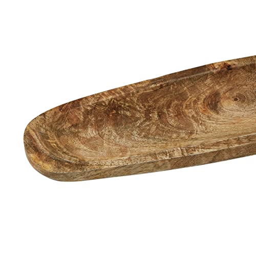 Creative Co-Op Boho Oval Wood, Natural Tray