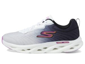 skechers go run swirl tech speed headway white/black 8 b (m)