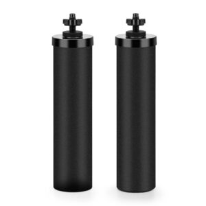 Kainasch Water Filter Replacement for Berkey, Black Activated Carbon Filters Compatible with Berkey Big, Light, Imperial, Travel, Crown, Royal Series Gravity-Fed Water Filter System(Pack of 2)