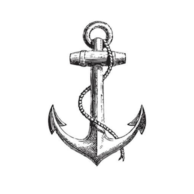 SanerLian Anchor Ship Temporary Tattoo Sticker Waterproof Vintage Adult Men Women Hand Arm Shoulders Body Art 10.5X6cm Set of 24 (SF188)