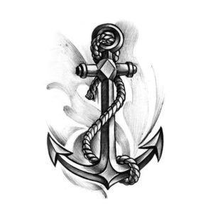 SanerLian Anchor Ship Temporary Tattoo Sticker Waterproof Vintage Adult Men Women Hand Arm Shoulders Body Art 10.5X6cm Set of 24 (SF188)