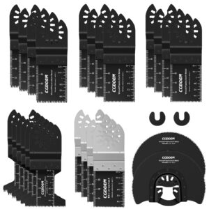 cgboom 26pcs oscillating saw blades, universal wood metal oscillating multitool quick release saw blades fit dewalt dremel bosch makita fein multimaster