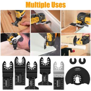 CGBOOM 26pcs Oscillating Saw Blades, Universal Wood Metal Oscillating Multitool Quick Release Saw Blades fit Dewalt Dremel Bosch Makita Fein Multimaster