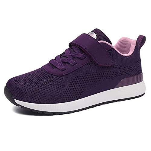 Jakcuz Walking Shoes for Women Men Lightweight Mesh Breathable Jogging Running Fashion Sneakers Parents Gift Purple 37