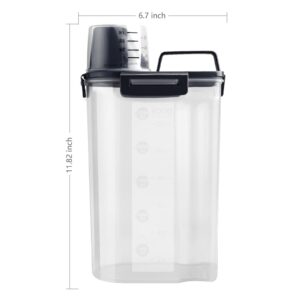 Uppetly Rice Airtight Dry Food Storage Containers, BPA Free Plastic Storage Bin Dispenser with Pourable Spout, Measuring cup for Cereal, Flour and Baking Supplies, Include a Stainless Steel Whisk