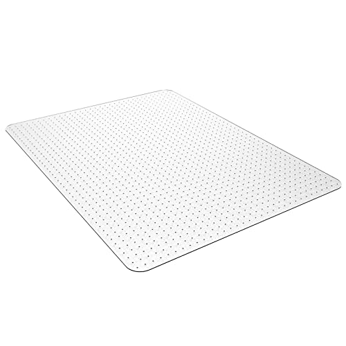 LUMDERIO Chair Mat for Computer Desk, Flat Without Curling, Office Carpeted Floor Mats for Low Pile Carpet 23.5 X 17.5 inches