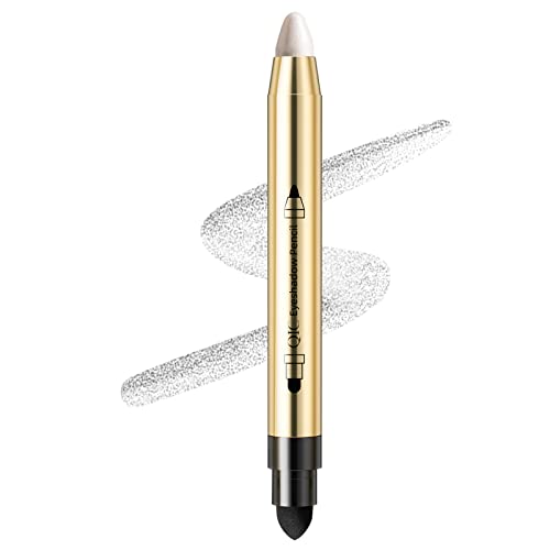 Go Ho White Highlighter Makeup Cream-to-powder Eyeshadow Stick,Creamy Eyeshadow Pen Crayon,Pearl White