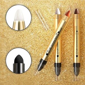 Go Ho White Highlighter Makeup Cream-to-powder Eyeshadow Stick,Creamy Eyeshadow Pen Crayon,Pearl White