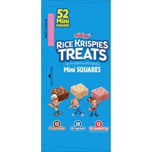 Rice Krispies Treats Mini Squares, Kids Snacks, Lunch Snacks, Variety Pack, 20.1oz Box (52 Bars)