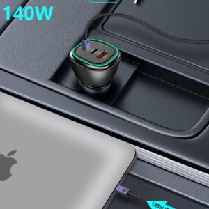 165W USB C Car Charger Adapter,GOUNULI Super Type C Car Charger Fast Charging PD3.1 140W PD3.0 100W Car Phone Charger Fast Charge for iPhone15 Pro Samsung S22 S21 iPad MacBook pro Laptop Steam Deck