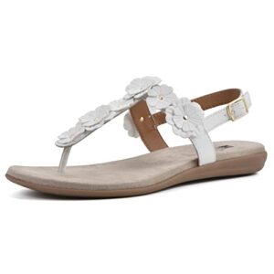 white mountain women's liftoff sandal, white/smooth, 8.5 m